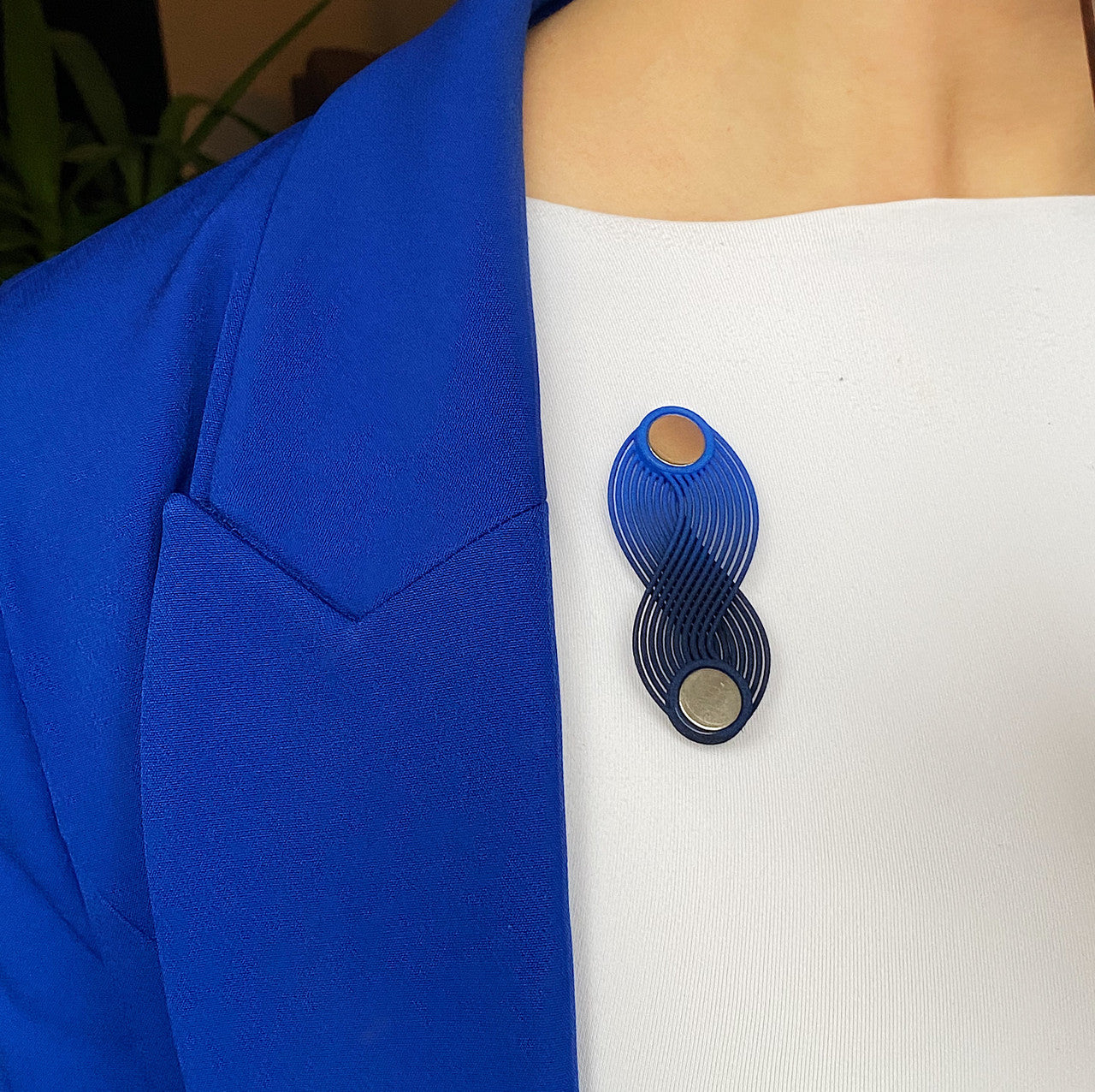 Intersection Brooch - Ocean Blue | Handmade Jewellery | Eve Balashova ...