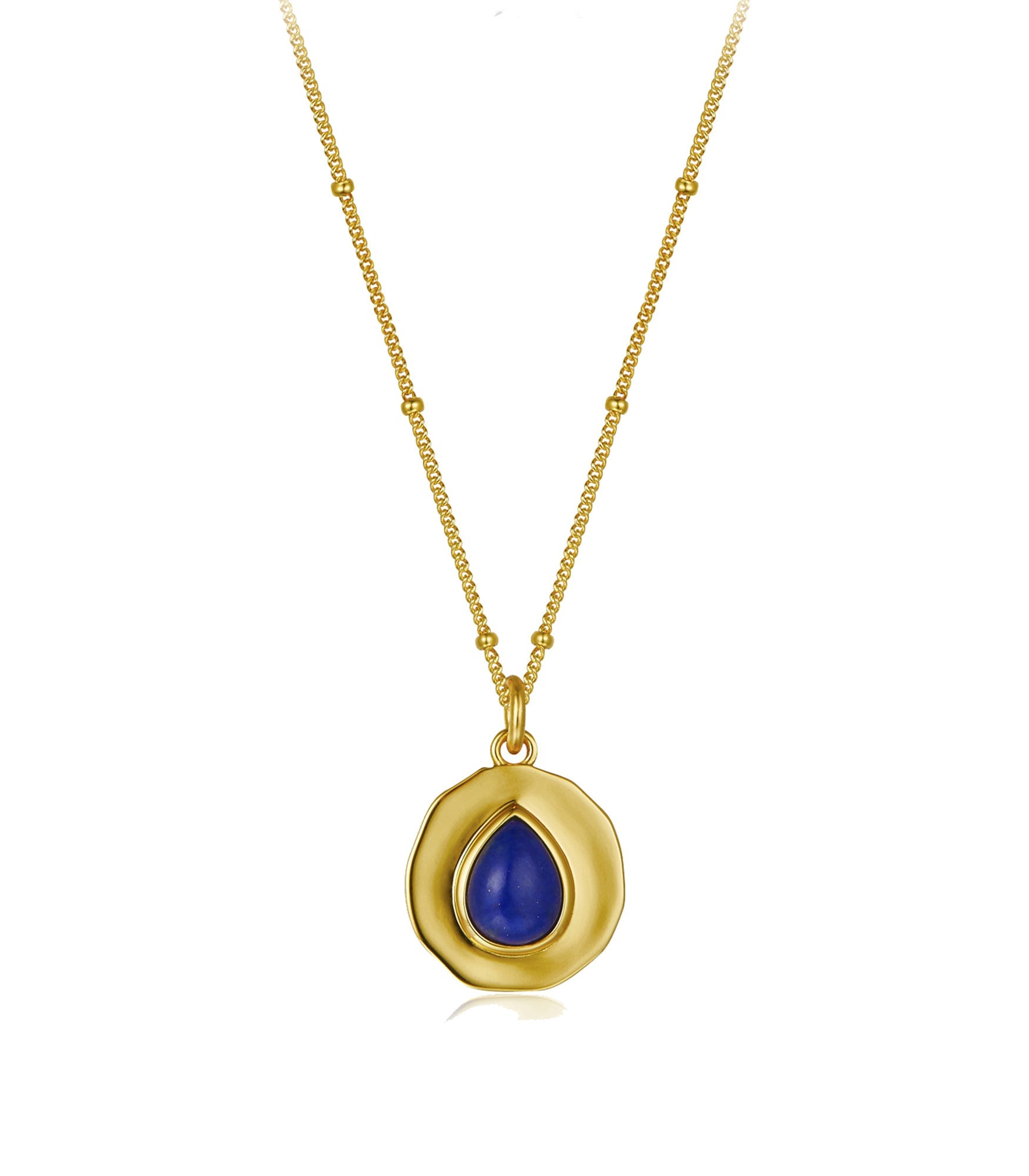 Usekh Necklace |Blue Lapis Teardrop Vermeil Layering Necklace| Janus ...